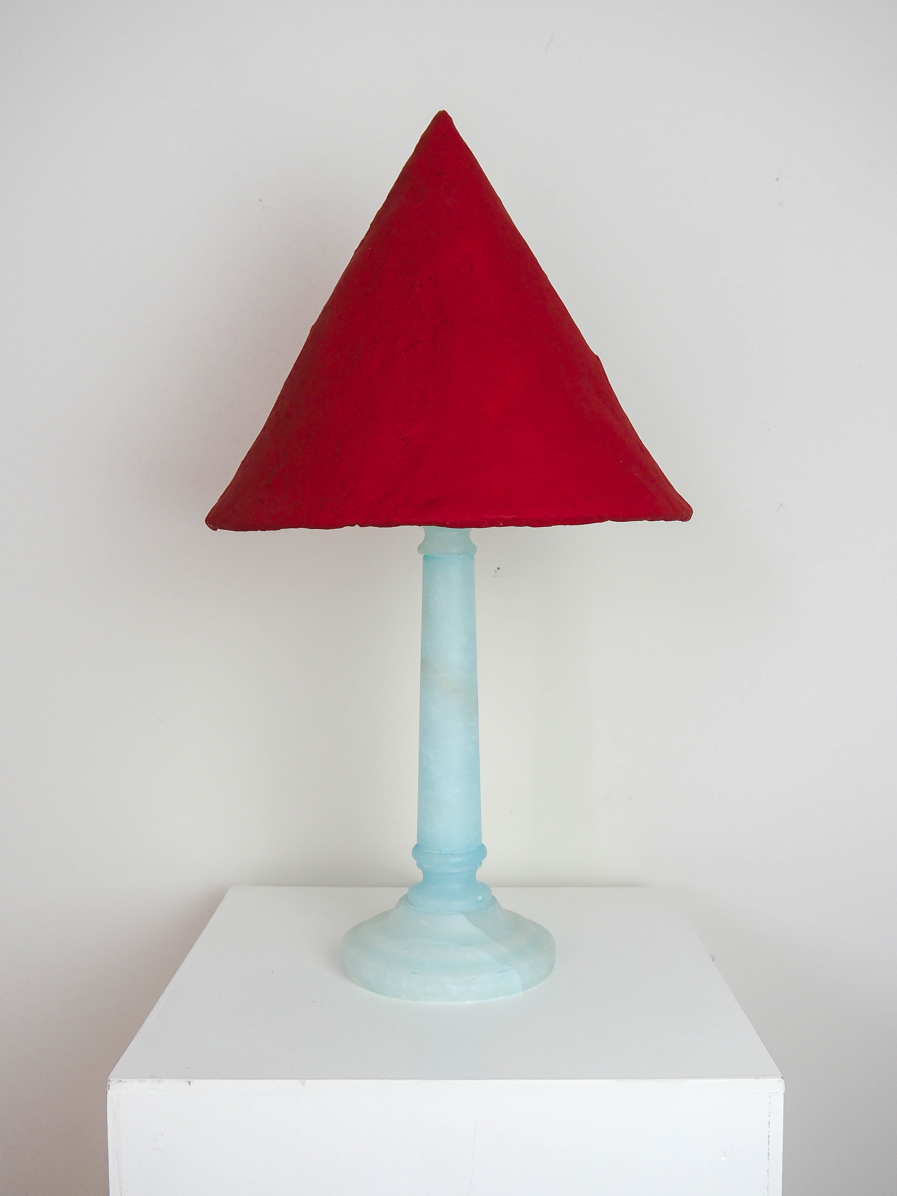 Conic Lamp | Blue Alabaster Marble Lamp | Handpainted Burgundy ...