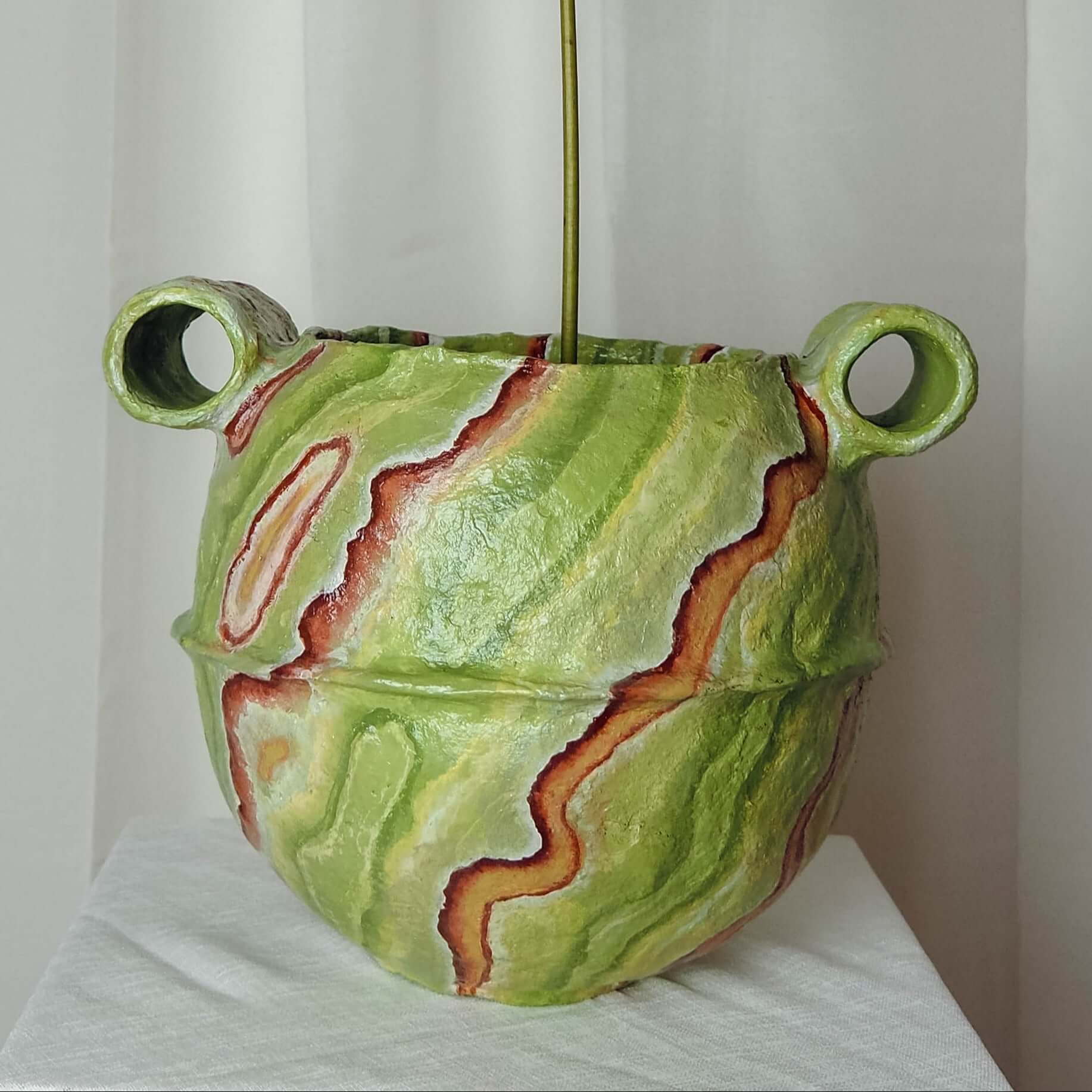 Stamnos Vessel in Green Onyx | Vessel Sculpture | Sustainable Art ...