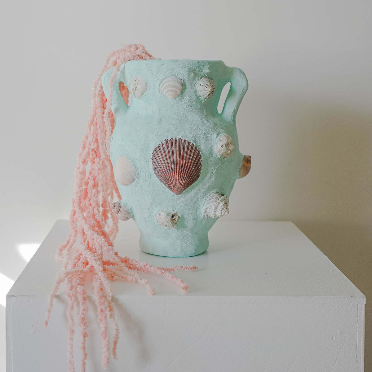 Mosaic Mint - Mermaid Shell Encrusted Vase